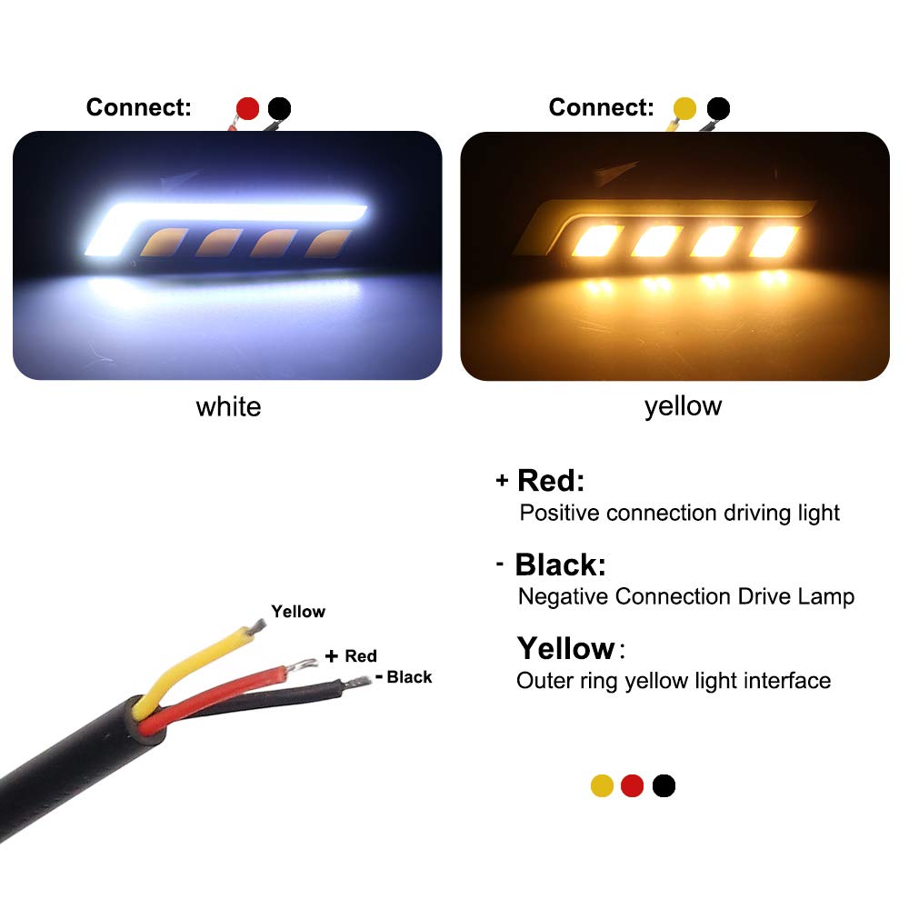 Snapklik.com : YSY 2Pcs Car Light Assembly DRL Led COB Daytime Running ...