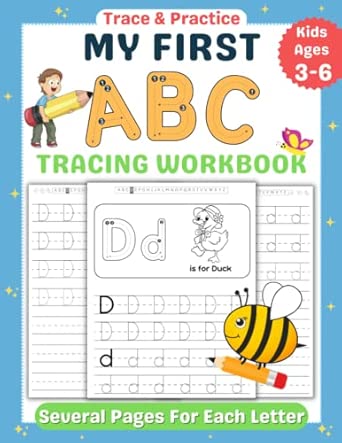 My First ABC Workbook For Kids Ages 3-6 Trace & Practice: Large ...
