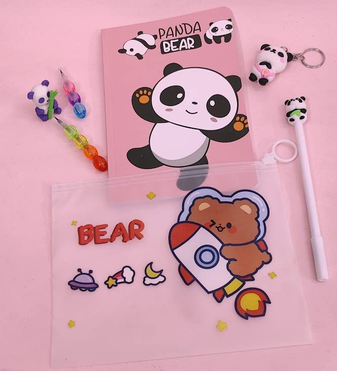 AMANVANI (6 Items) Panda Folder for Kids Girls | Cartoon Diary for ...