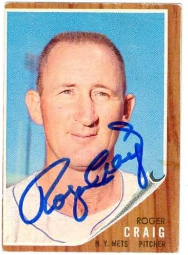 Roger Craig autographed baseball card (New York Mets) 1962 Topps ...