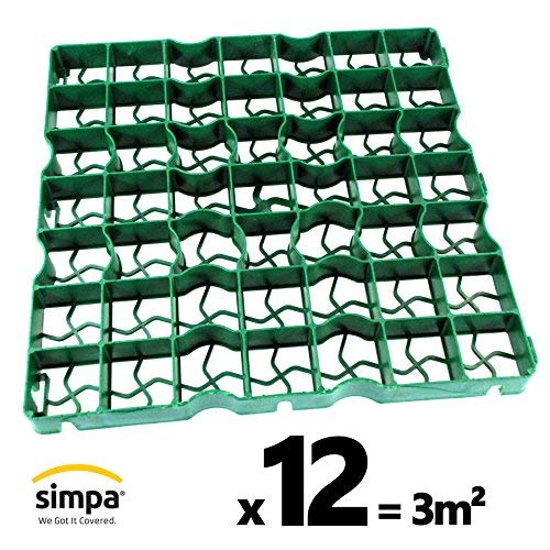 Buy 12 x Simpa® Green Grass Ground Reinforcement Grids Paving Driveway ...