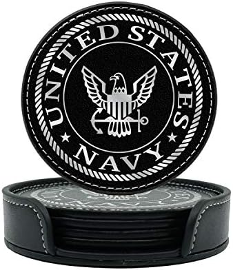 Amazon.com: Air Force Leather Coaster Set - 4 Premium Coasters with Hot ...