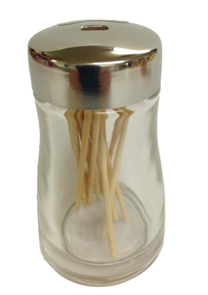 Amazon.com: Toothpick Dispenser Holder Glass and Stainless Steel by ...