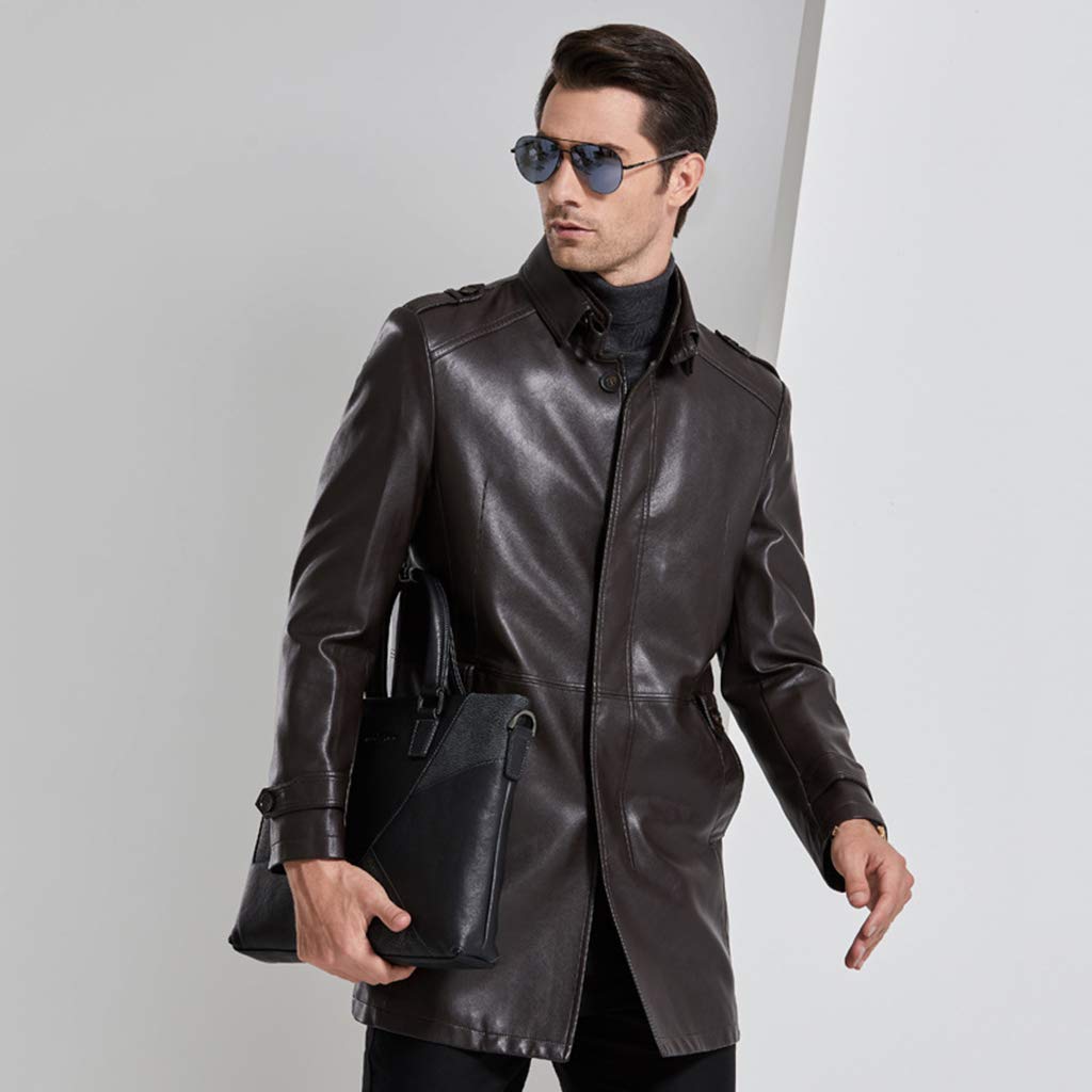 Men's Black Genuine Long Leather Coat Jacket PalaLeather