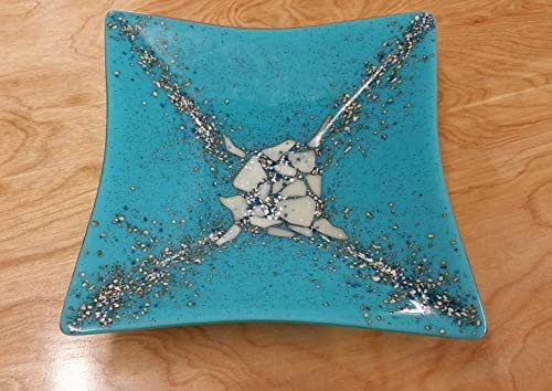Amazon.com: Square Turquoise Blue Chemical Reaction Bowl : Handmade ...