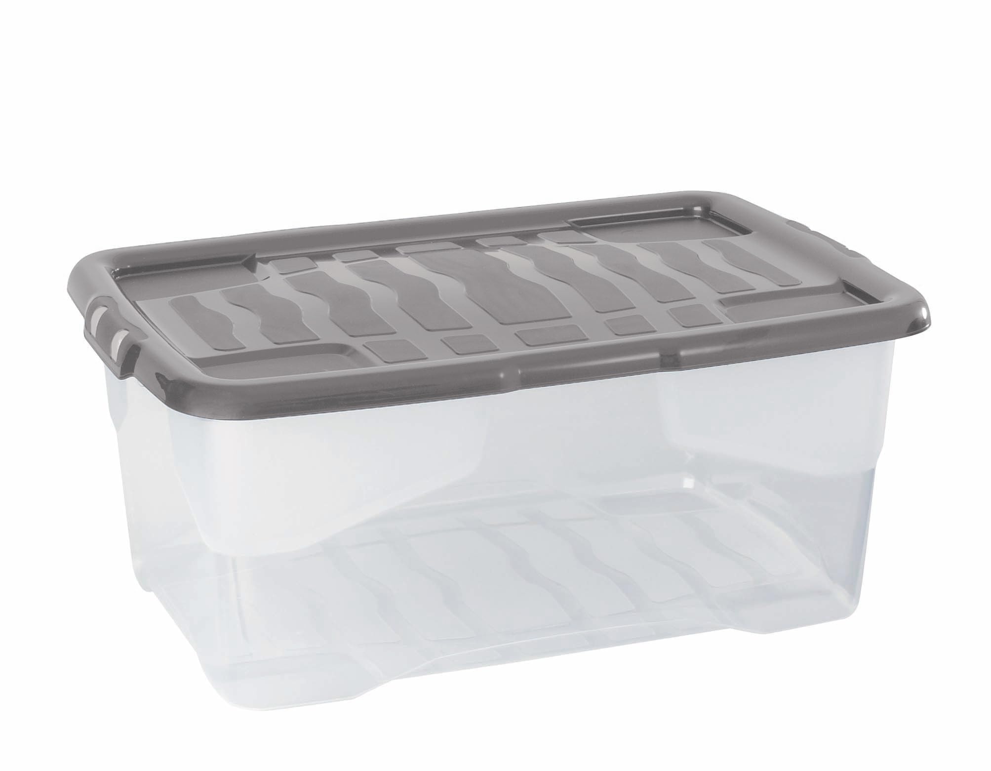 Strata 5 x 42 Litres Curve Plastic Stackable Storage Box & Lid with ...