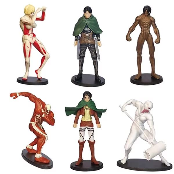 Buy Trunkin Attack On Titans 6 Pcs Action Figures Set C Reiner Braun ...