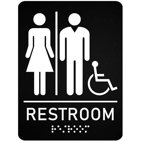 Amazon.com : Unisex Braille Restroom sign,Office Business and Home Use ...