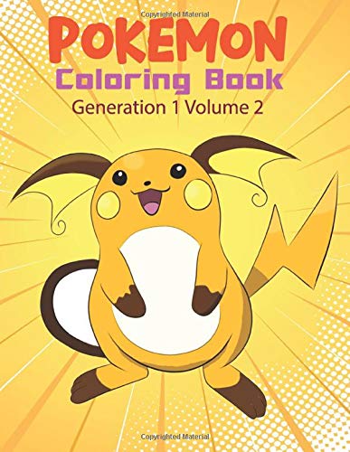 Pokemon Coloring Book Generation 1 Valume 2: Pokemon Activity Book For ...
