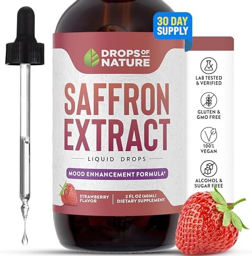 Amazon.com: Suplemento de gotas líquidas de azafrán para el bienestar ...