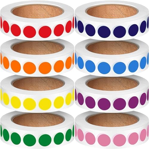 Amazon.com : 8000 Pieces 1/2 Inch Round Color Coding Labels Roll Dot ...