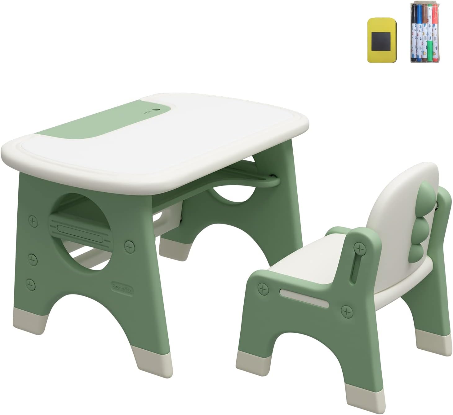 Amazon.com: Simplay3 Creative Kids Art Desk Table and Chair Set with ...