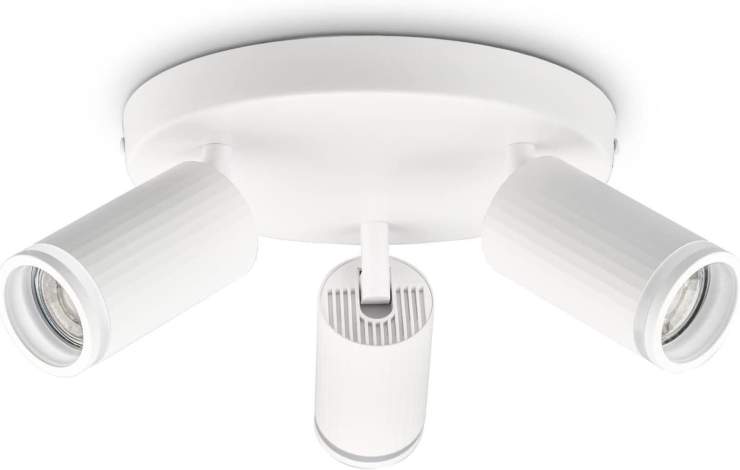 BOYIR LED Ceiling Light White 3 Way Spot Lights Rotatable GU10 Spot ...