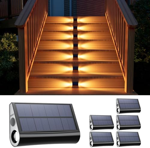 XTF2015 Solar Step Lights Outdoor, Motion Sensor Lights, Copper Outdoor ...