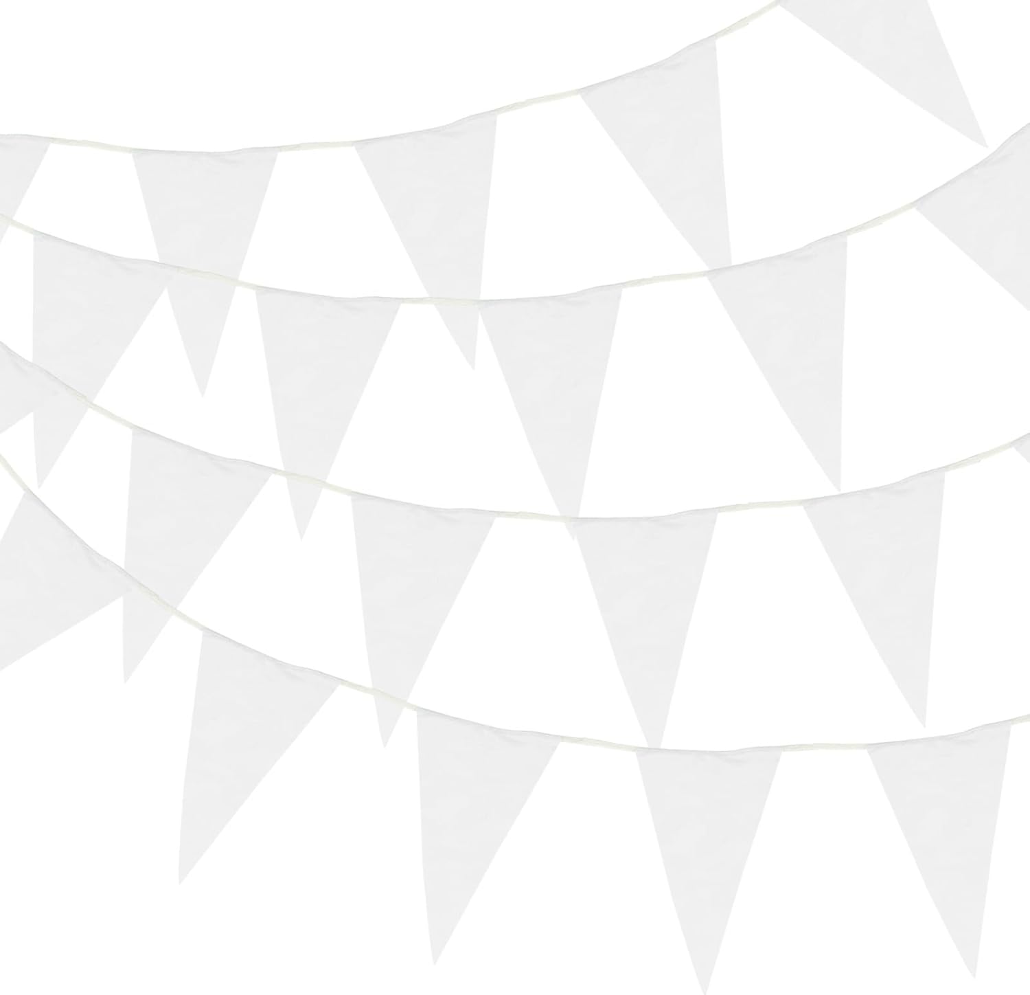 Amazon.com: MECCANIXITY 50ft White Pennant Banner Flags String Hanging ...