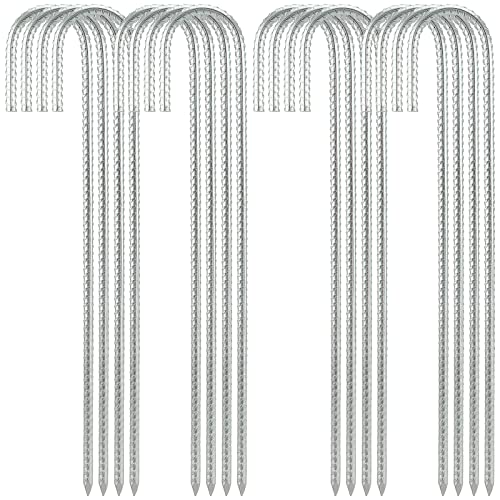 FUNSUEI 16 PCS 16 Inch Ground Stakes, Galvanised Steel Ground Stakes ...