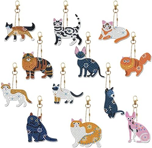 15 Pcs Diamond Art Keyrings,5D Diamond Arts and Crafts Painting ...