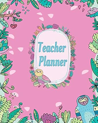 Buy Teacher Planner: Pretty floral owls on a pink background matte ...