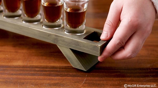 Watch 6 Shot Glass Holder Flight Server Platter Tray with Cutout ...