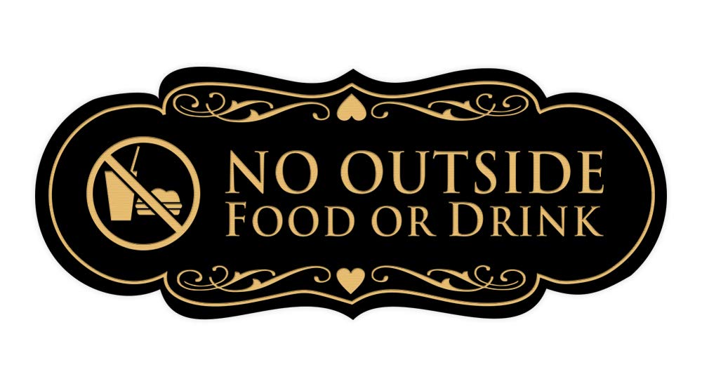 Amazon.com : Signs ByLITA Designer No Outside Food or Drink Sign(Black ...