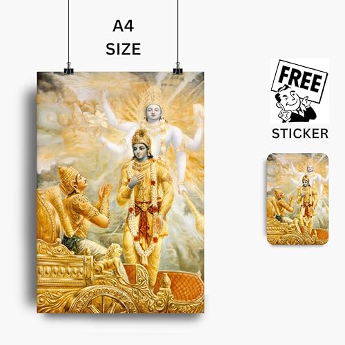 Lord Krishna Ji Poster | Mahabharat Geeta Gyan Poster | Bhagavad Gita ...