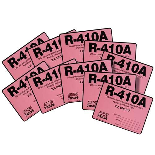 Amazon.com: (10) Pack, R-410A / R410A Refrigerant Labels # 79536 Color ...