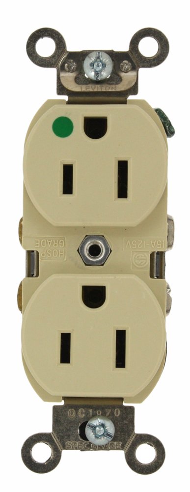 Buy Leviton 8200-HLI 15 Amp, 125 Volt, Extra Heavy Duty Hospital Grade ...