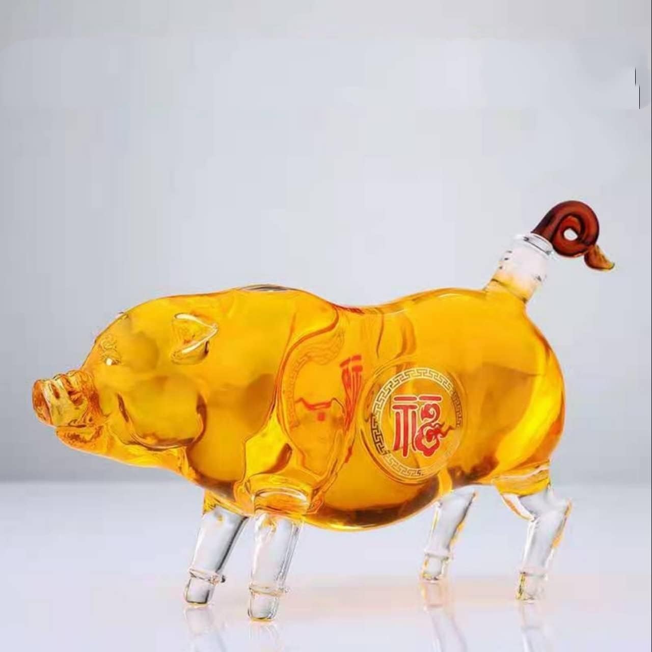 Amazon.com | Animal Whiskey Decanter Bull On Wooden Display Tray - For ...