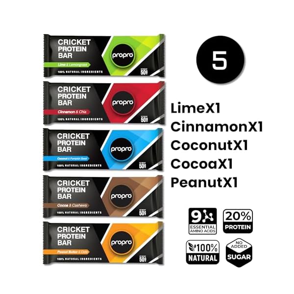 ProPro Protein Bars low Sugar - Cricket Protein Bars - Energy Bar All ...