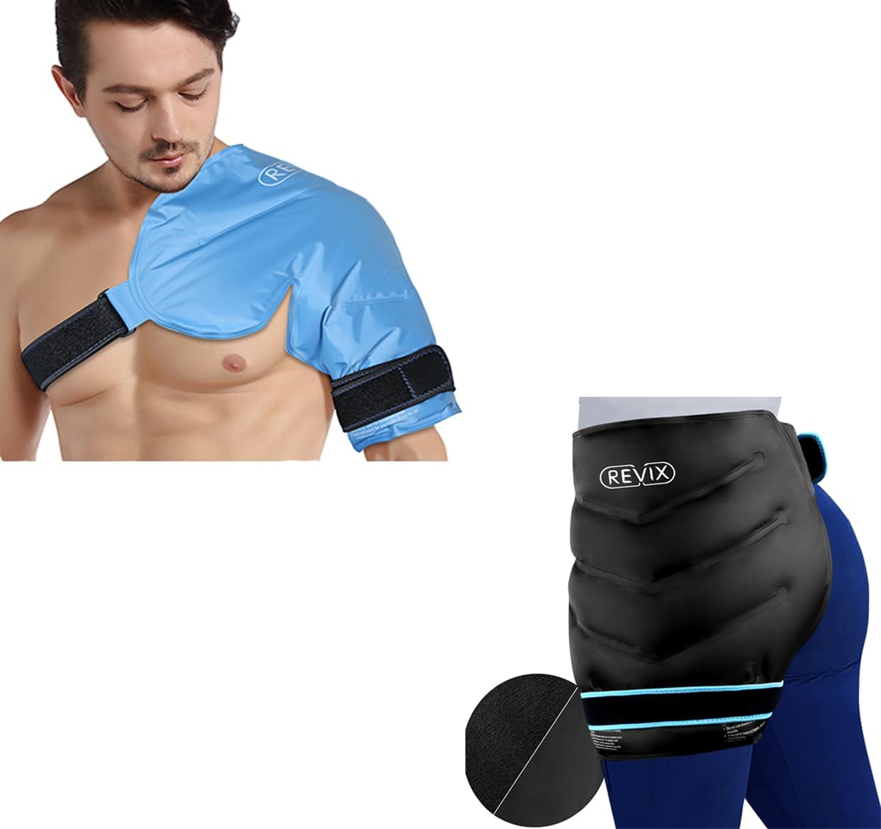 Amazon.com: REVIX Extra Large Hip Ice Pack Wrap and XL Shoulder Ice ...