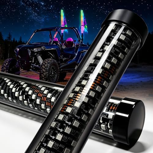 Amazon.com: AUDEXEN New Tpye of Smoked Lens RGB Whip Lights, 2FT Spiral ...