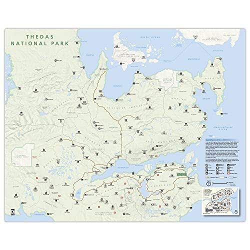 Amazon.com: Thedas (Dragon Age) - National Park Style Map - 16x20 ...