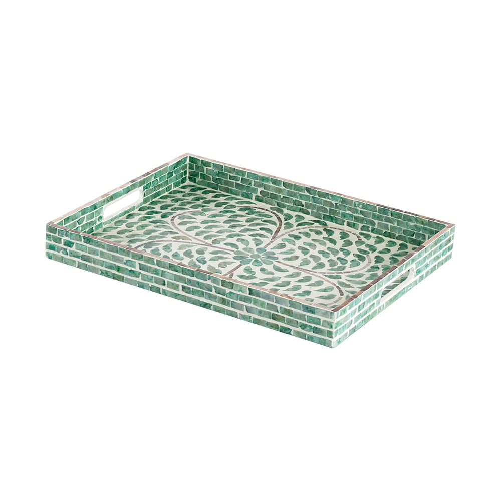 Amazon.com: A&B Home Mother of Pearl Tray - Serving Tray with Handles ...