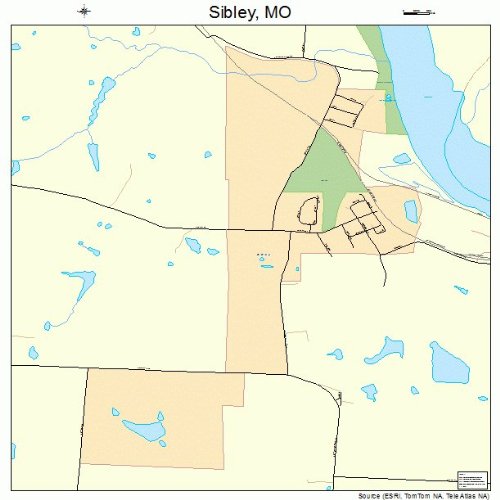 Large Street & Road Map of Sibley, Missouri MO - Printed poster size ...