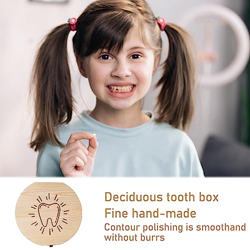 DINGFENG Tooth Holders for Kids Keepsake,Baby Teeth Save Box, Wooden ...