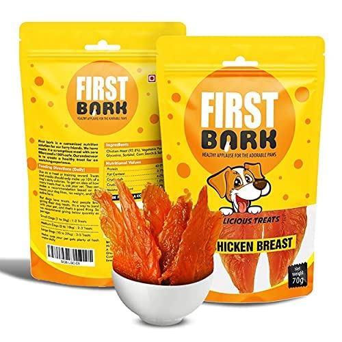 Buy First Bark Chicken Jerky Dog Training Treat, Soft Chicken Breast ...