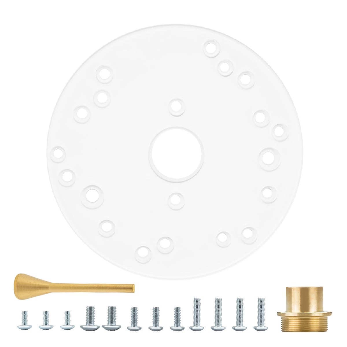 POWERTEC Dia 6-1/2" Clear Acrylic Router Sub Base Plate w/Centering Pin ...