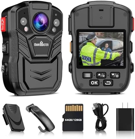 Amazon.com: OmniMaster 1296P UHD Body Camera with Audio, 2 Inch Display ...