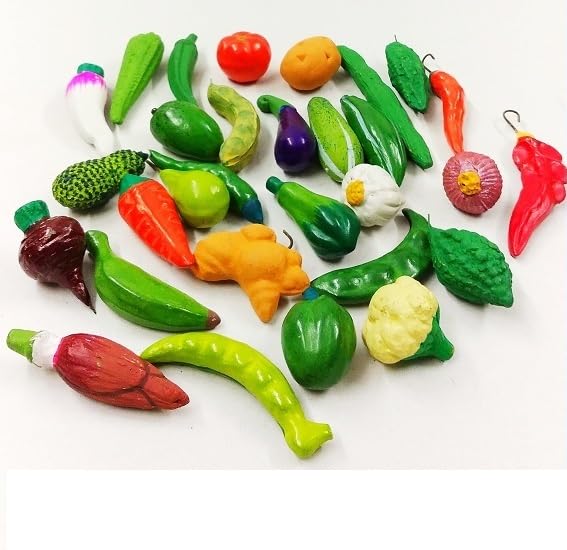Buy Haus Fabula Terracotta Eco-Friendly Clay Vegetable Set of 30 Pieces for Children Learning ...