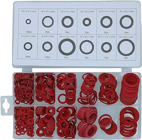 hep 600pc Fibre Washer Set – Assorted Fibre Seals Various Sizes Sealing ...