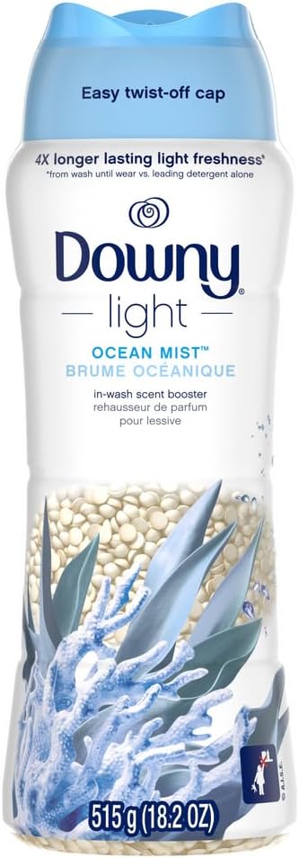 Downy Light Laundry Scent Booster Beads for Washer, Ocean Mist, 515 Grams, with No Heavy ...
