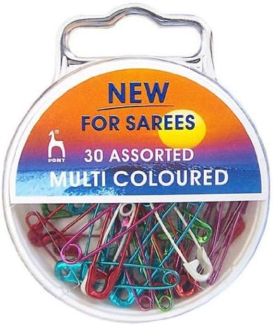 PONY SAREE SAFETY PINS 30C ASTD.COLOURED-85601 ( pack of 2) : Amazon.in ...