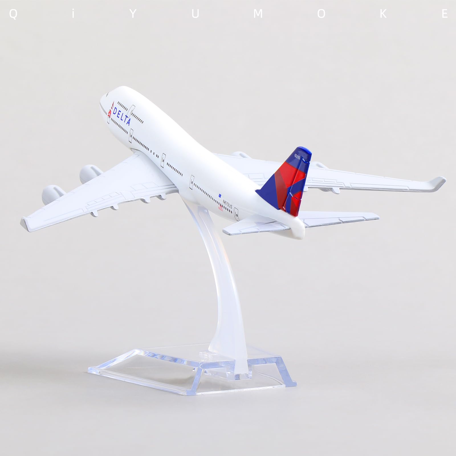 QIYUMOKE Boeing 747 Delta Airlines 1/400 One-piece Diecast Metal ...