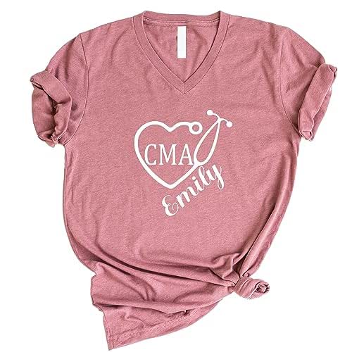 Amazon.com: Personalized certified medical assistant CMA T-Shirt, CMA ...