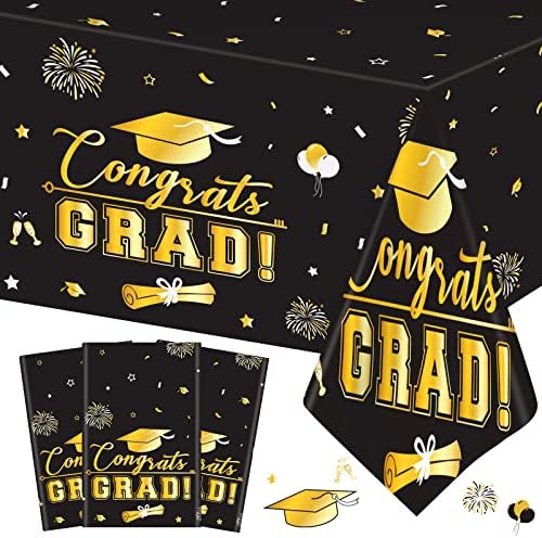 3 Pcs Graduation Tablecloth - Congrats Grad Table Cloth for Class of ...