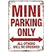 Mini Parking Only - Metal Wall Sign Plaque - Cooper Austin Rover ...