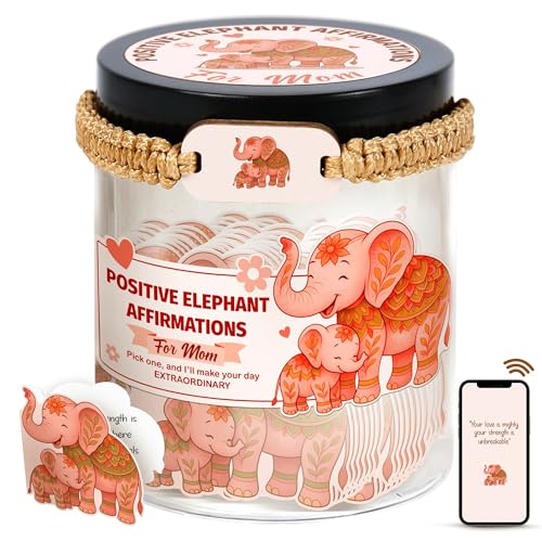 Amazon.com: 60 Positive Elephant Cards Jar For Mom - NFC Bracelet ...