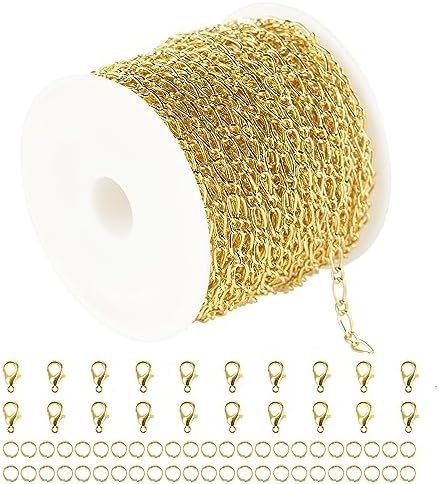 Amazon.com: YOUBEIYEE 32.8 Feet 16K Gold Plated Brass Jewelry Chain ...