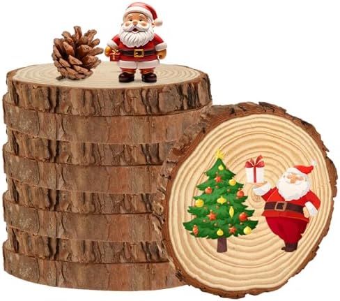 Amazon.com: SHUESS 8 PCS 7-8 Inch Nature Unfinished Wood Slices, Round ...