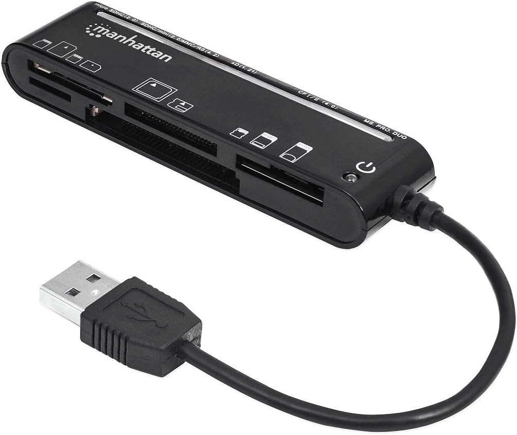 Amazon.com: Manhattan USB 2.0 Card Reader / Writer – with 5 Flash ...